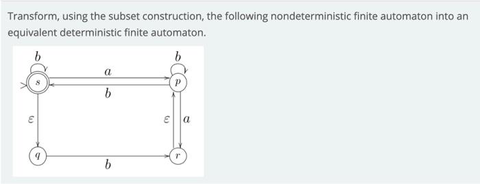 Solved Transform, using the subset construction, the | Chegg.com
