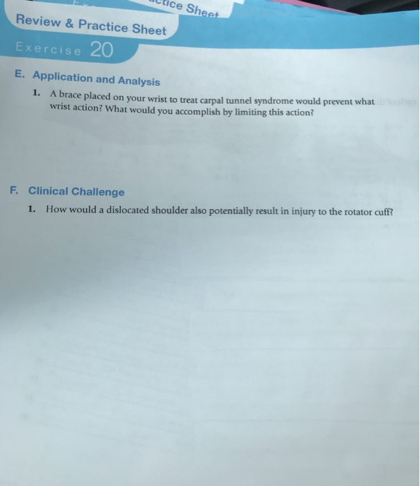 Solved uutice Sheet Review & Practice Sheet Exercise 20 E. | Chegg.com