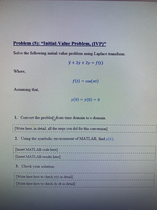 Solved Problem (4): “Initial- and Final-Value Theorems, (IVT | Chegg.com