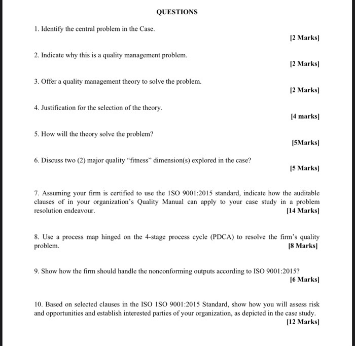 QUESTIONS 1. Identify the central problem in the | Chegg.com