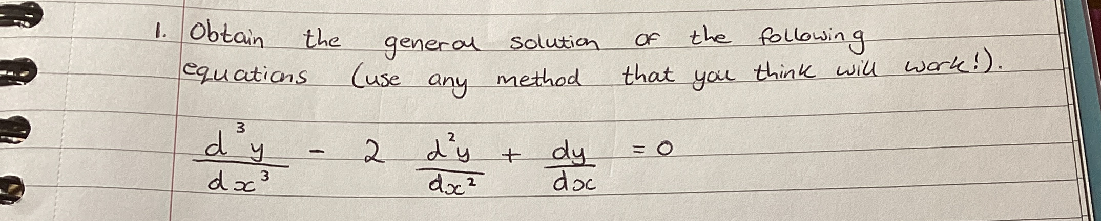 Solved Obtain the general solution of the following | Chegg.com