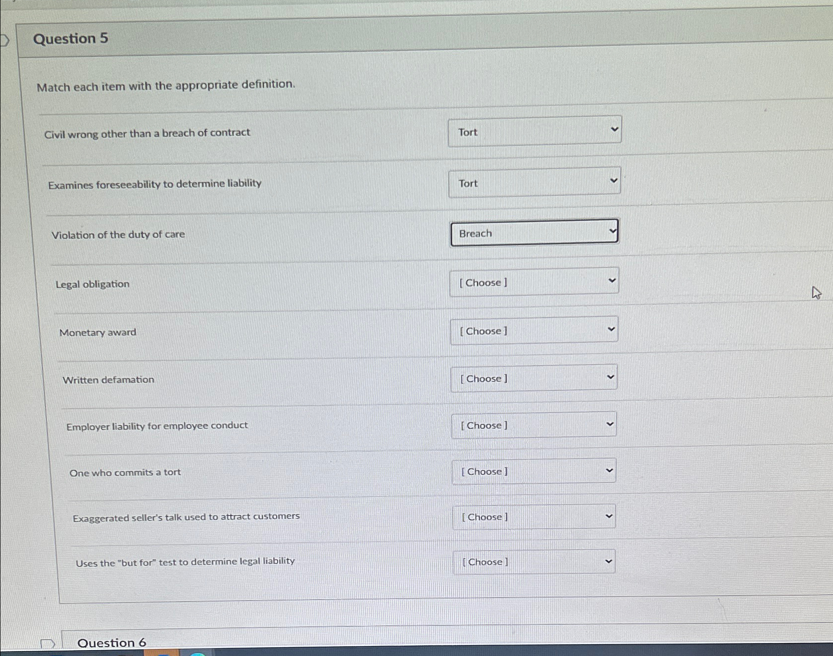 Solved Question 5Match each item with the appropriate | Chegg.com