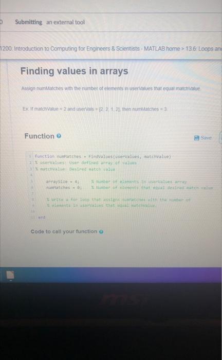 Finding Values In Arrays Assign Nummatches With The