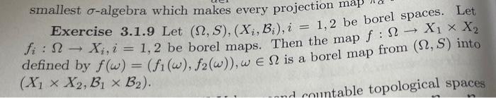 Solved smallest σ-algebra which makes every projection map | Chegg.com