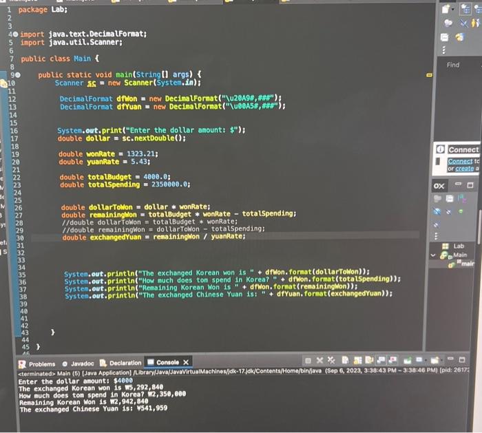 Solved hello I am having a problem with the last output "The | Chegg.com