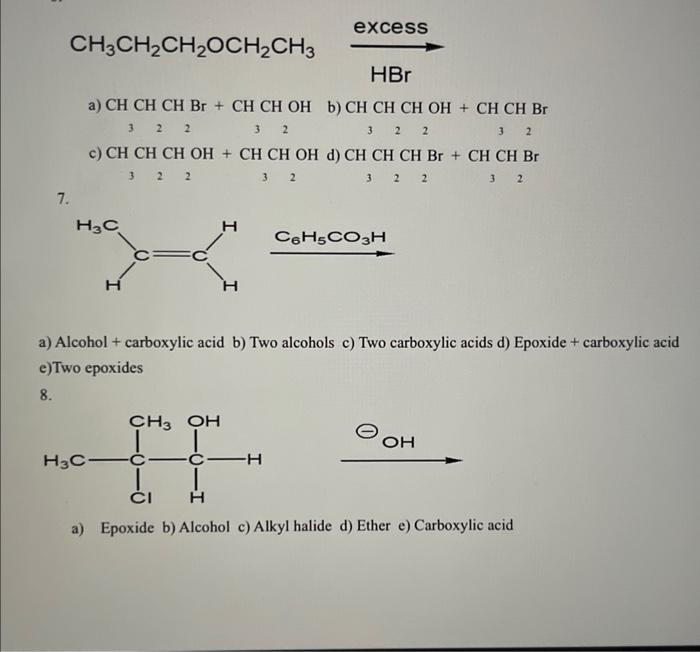 [Solved]: a) Alcohol + carboxylic acid b) Two alcohols c) T