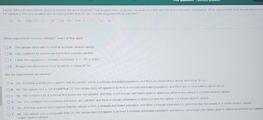 Solved Twelve different video games showing alcohol use were | Chegg.com