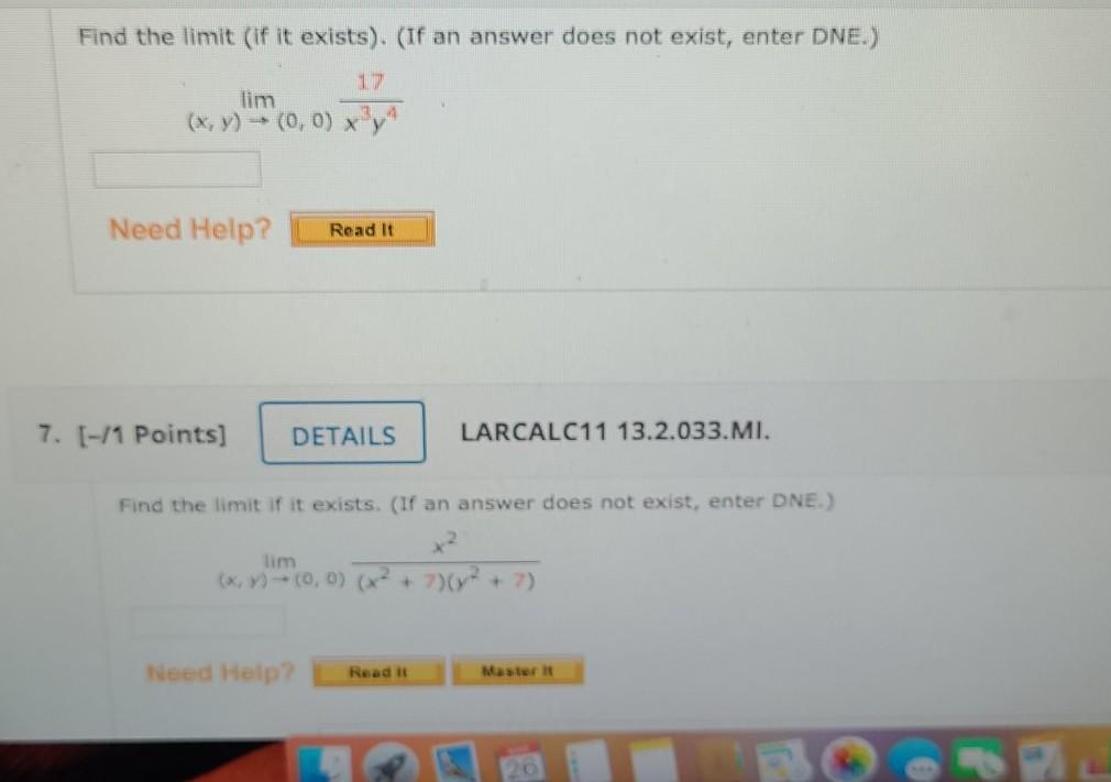 Solved Find the limit (If it exists). (If an answer does not | Chegg.com