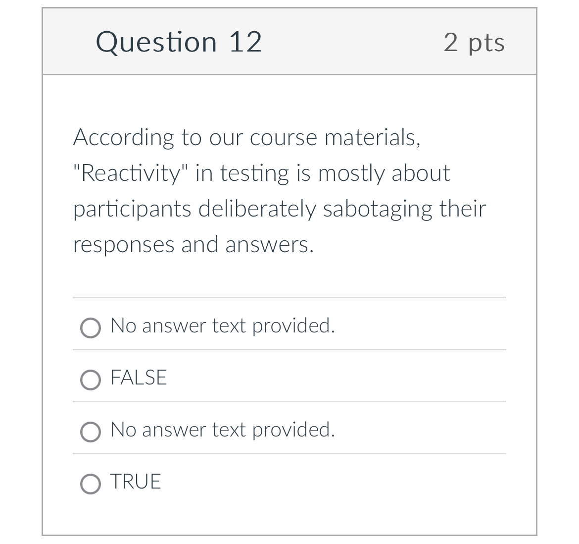 Solved Question 122 ﻿ptsAccording to our course materials, | Chegg.com