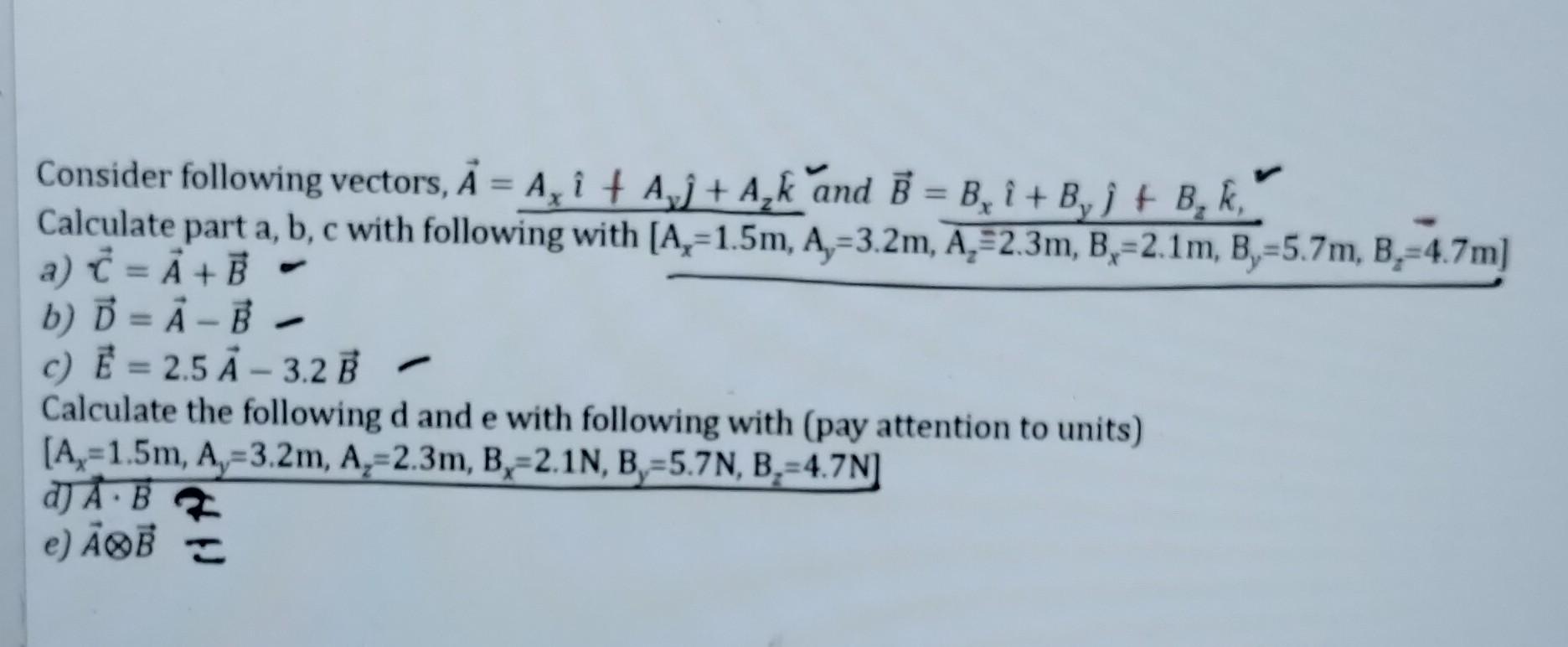 Solved Consider following vectors, A=Ax ^−Ay ^ and | Chegg.com