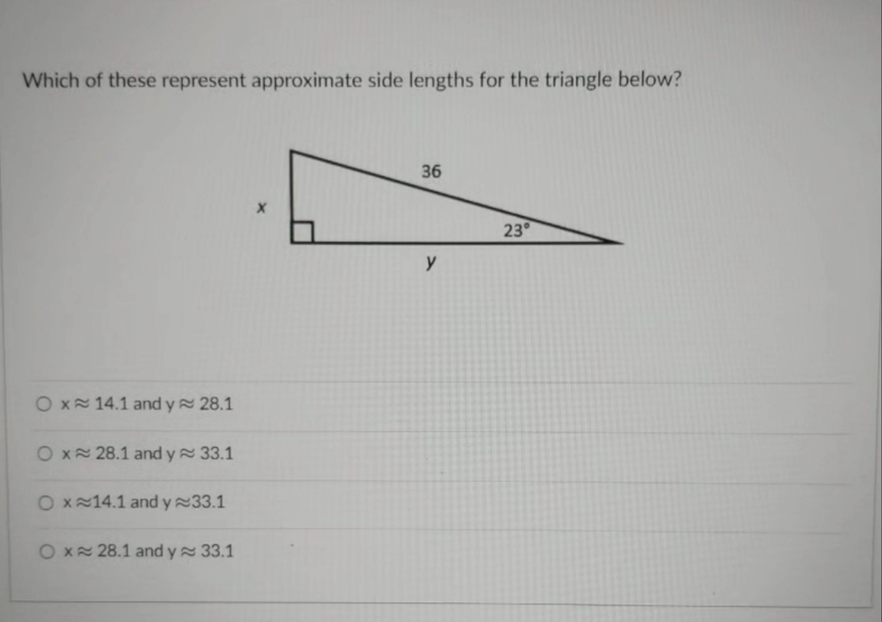 Solved Which of these represent approximate side lengths for | Chegg.com