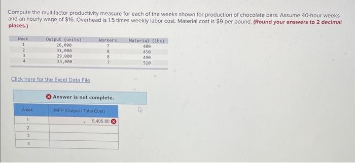 Solved Compute the multifactor productivity measure for each | Chegg.com