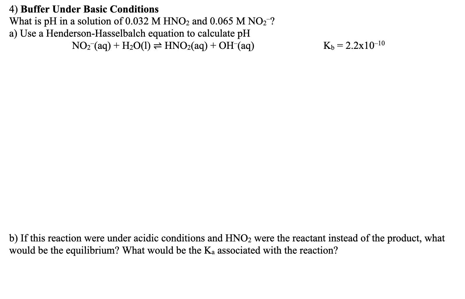 Solved Buffer Under Basic ConditionsWhat is pH ﻿in a | Chegg.com