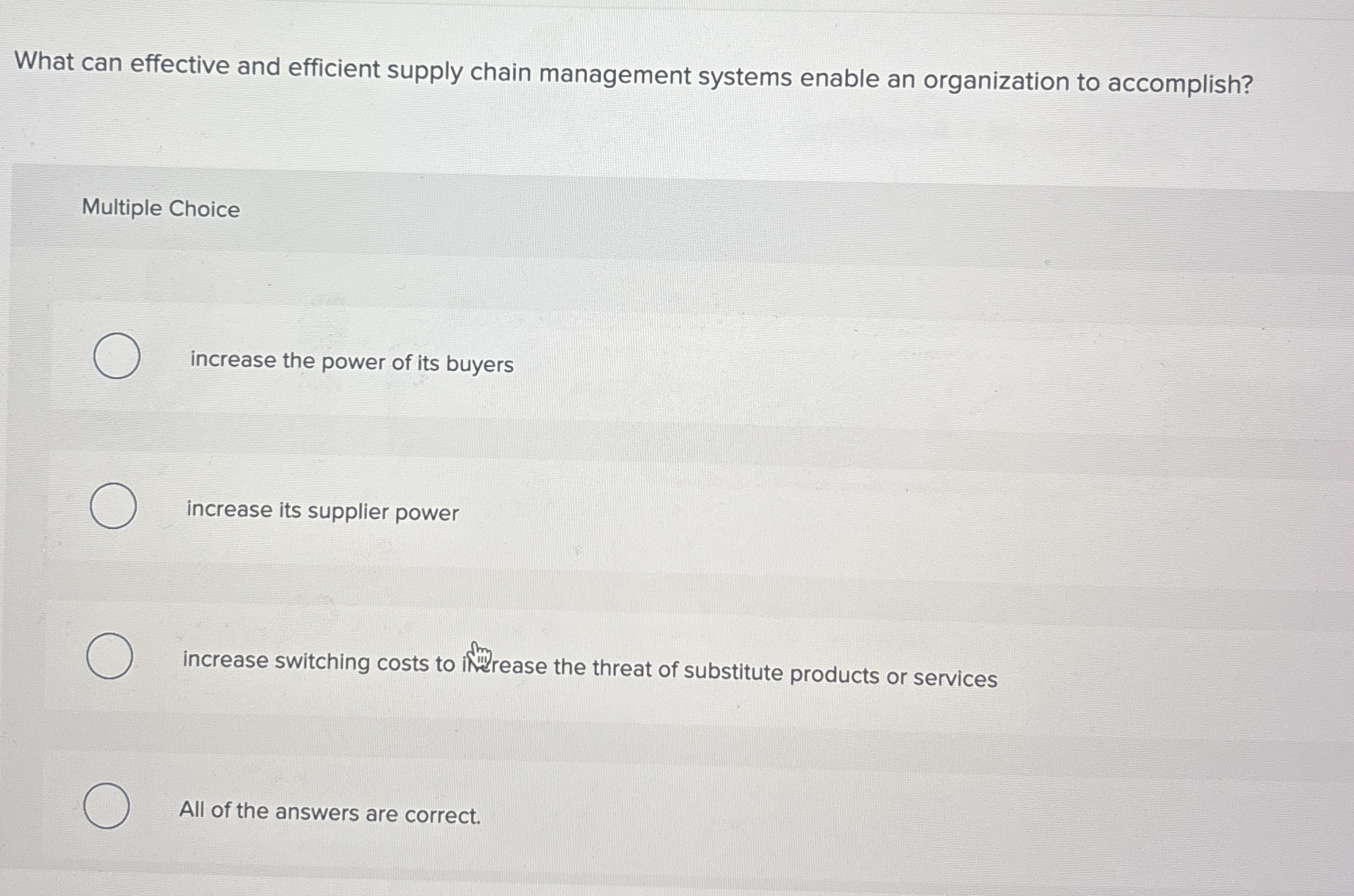 Solved What can effective and efficient supply chain | Chegg.com