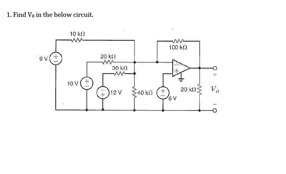 Solved Find V0 in the below circuit | Chegg.com