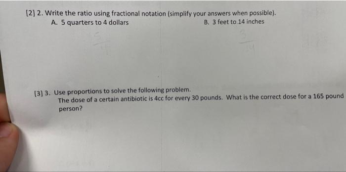 Solved 2. write the ratio using fractional notation(simplify | Chegg.com