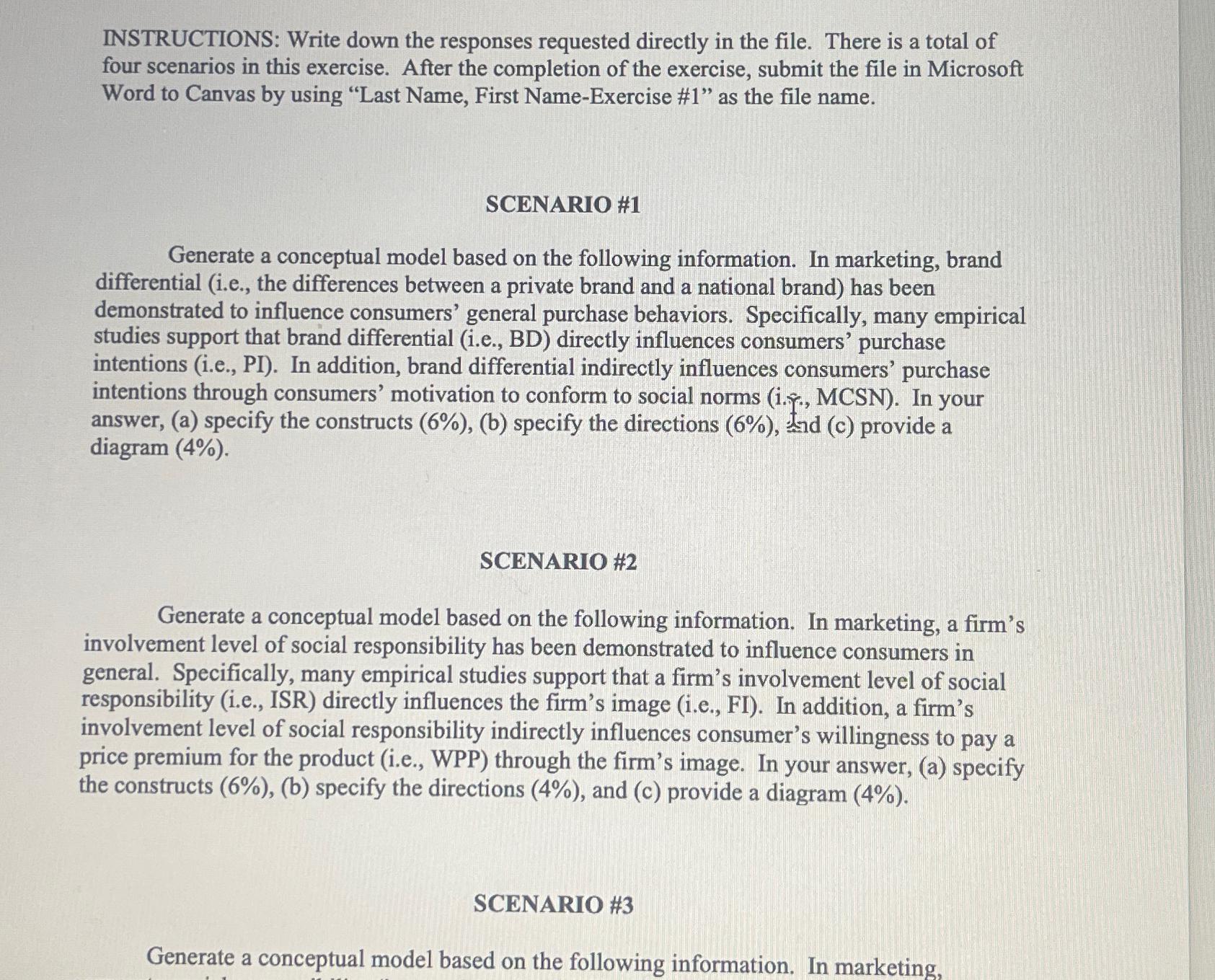Solved INSTRUCTIONS: Write down the responses requested | Chegg.com