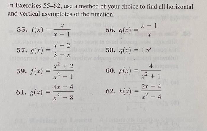 Solved In Exercises 55-62, use a method of your choice to | Chegg.com