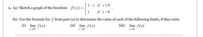 Solved Si-xif xso 1. (a) Sketch a graph of the function: | Chegg.com