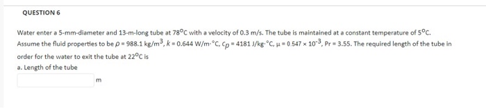 Solved QUESTION 4 Determine the hydrodynamic and thermal | Chegg.com