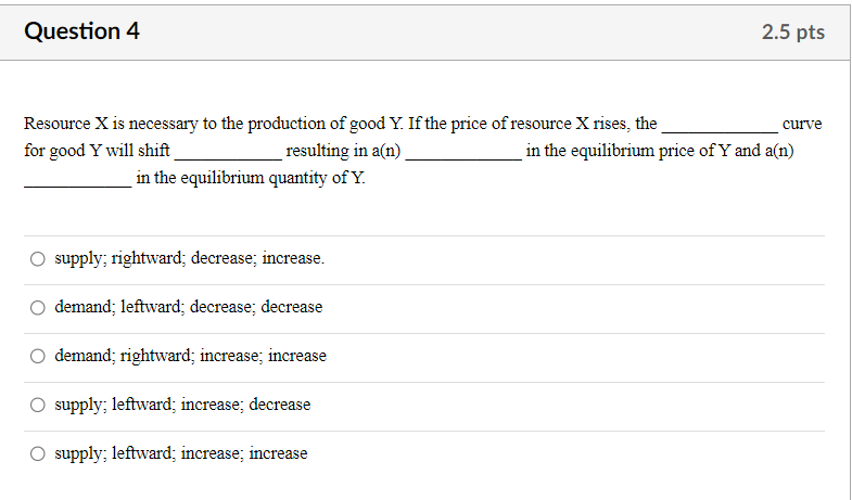 Solved Question 4Resource x ﻿is necessary to the production | Chegg.com