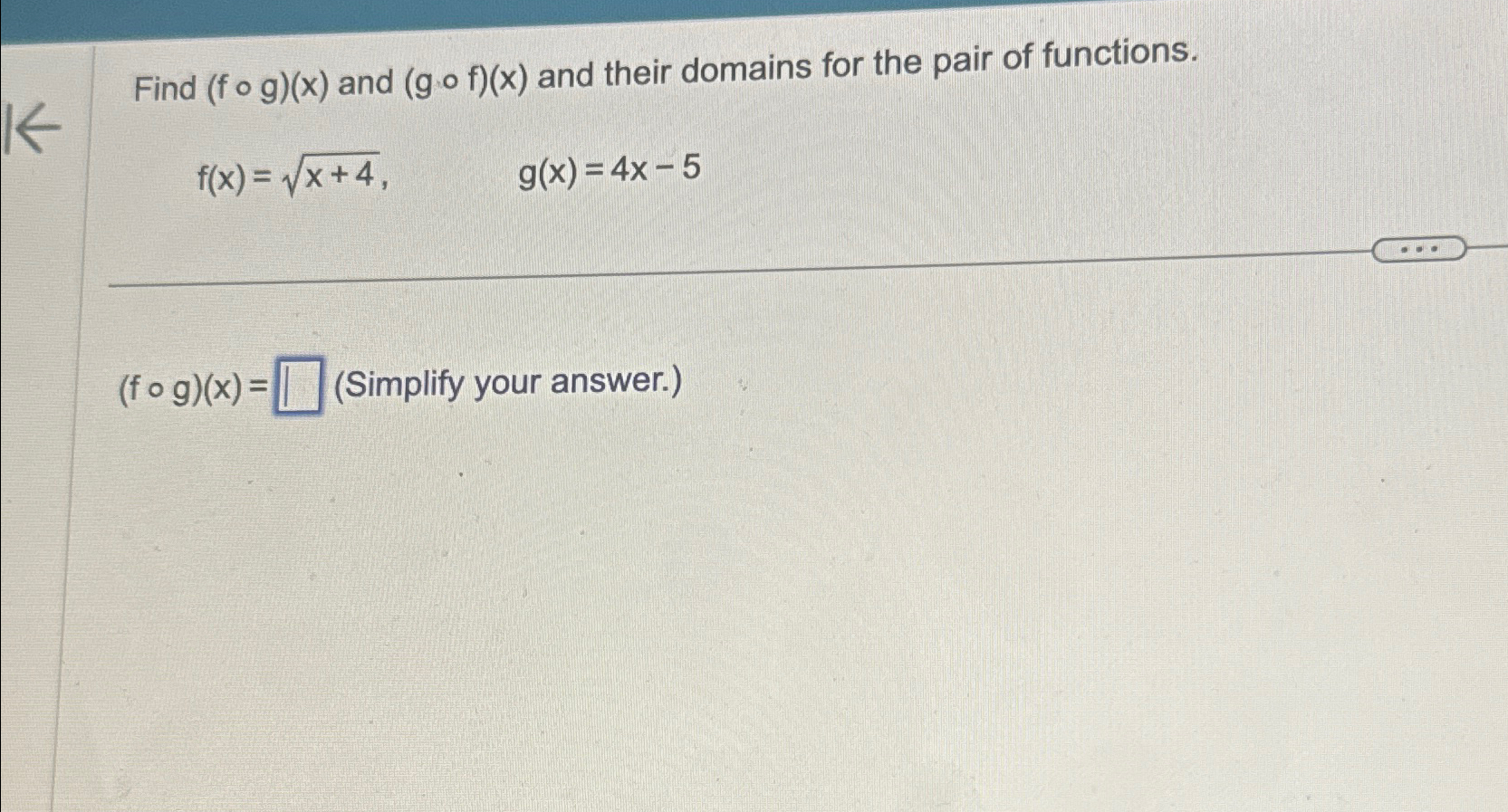 Find (f@g)(x) ﻿and (g@f)(x) ﻿and their domains for | Chegg.com