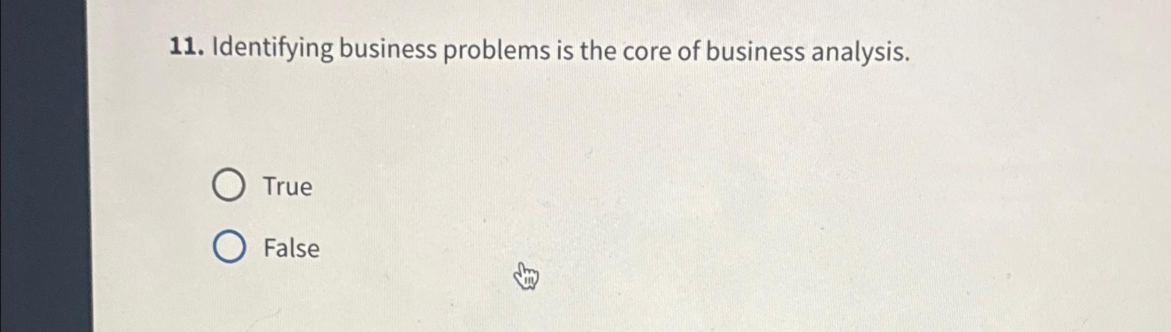 Solved Identifying business problems is the core of business | Chegg.com