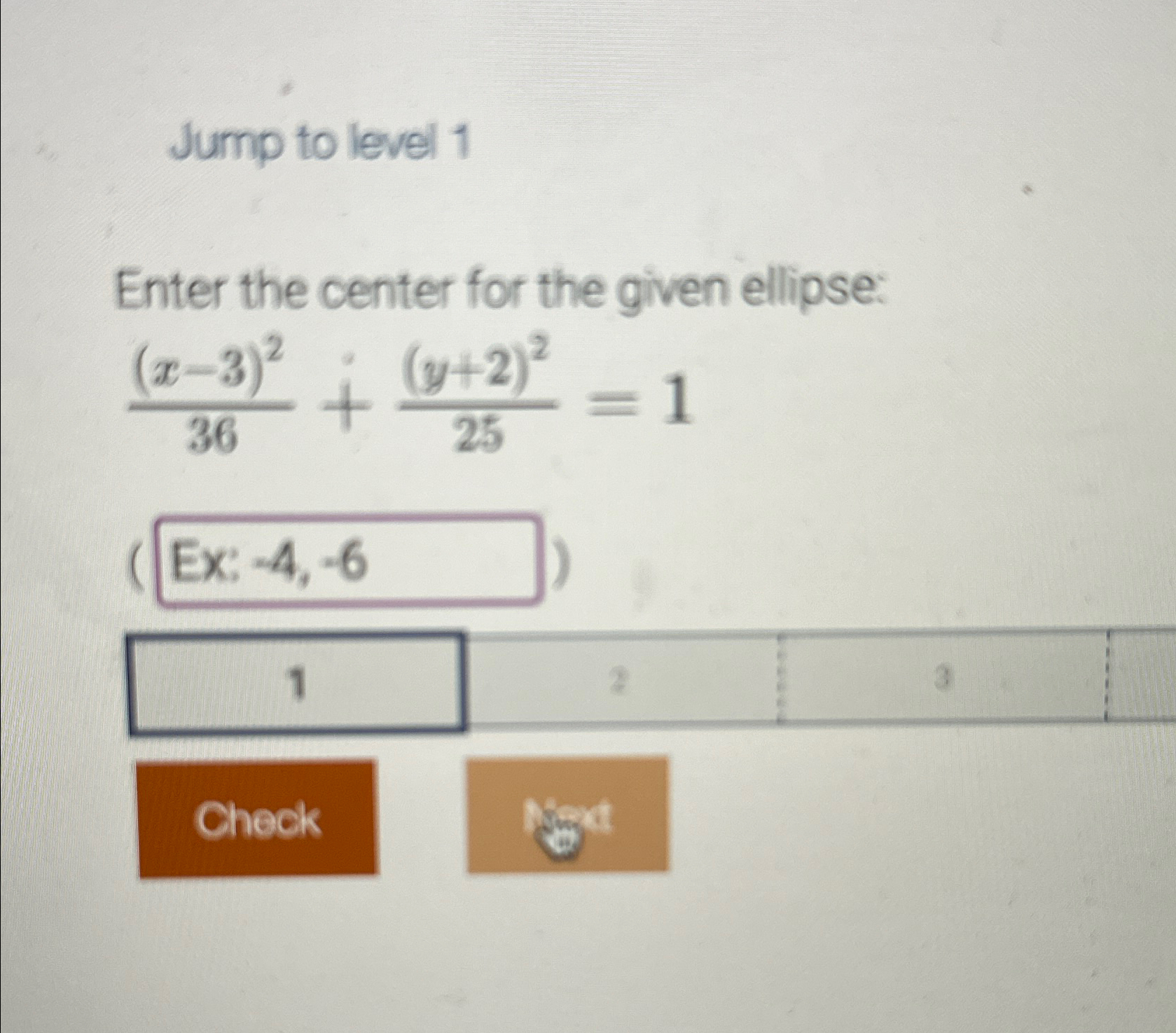 Solved Jump to level 1Enter the center for the given | Chegg.com