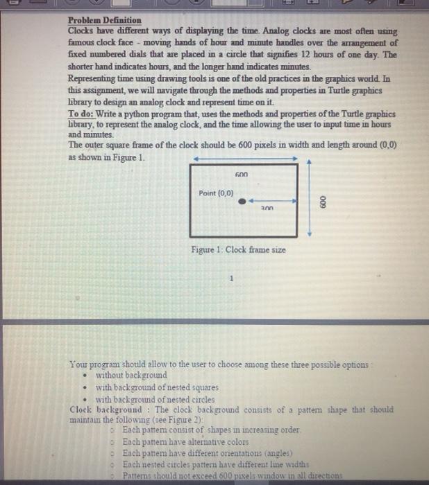 Solved Problem Definition Clocks have different ways of | Chegg.com