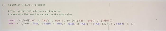 Solved You need to write a function dict. inv which | Chegg.com