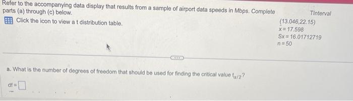 Solved Refer to the accompanying data display that results | Chegg.com