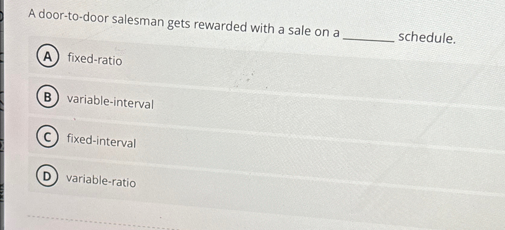Solved A door-to-door salesman gets rewarded with a sale on | Chegg.com
