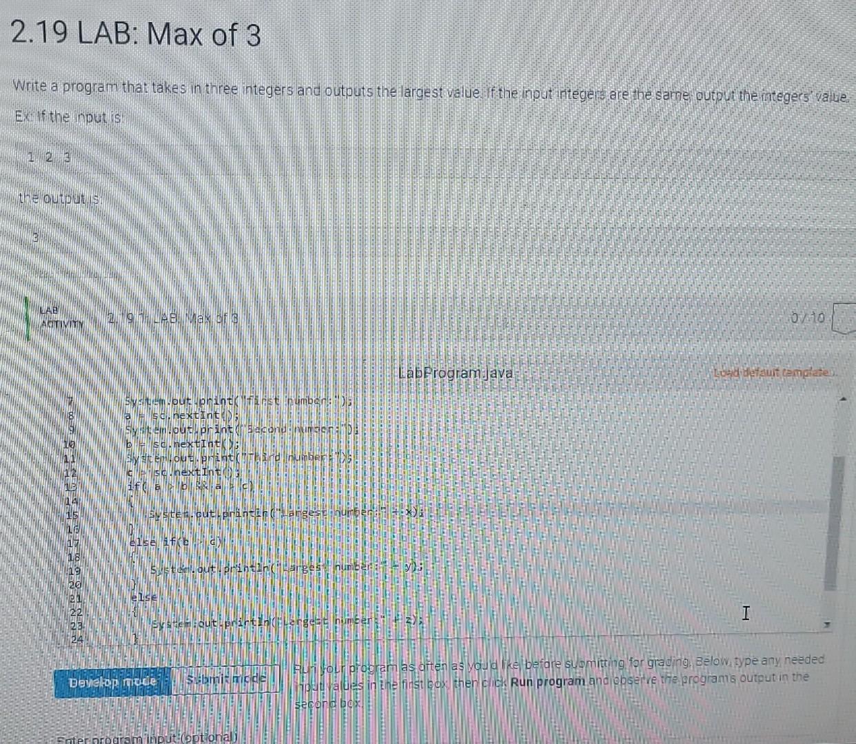 Solved Write a program that takes in three integers and | Chegg.com