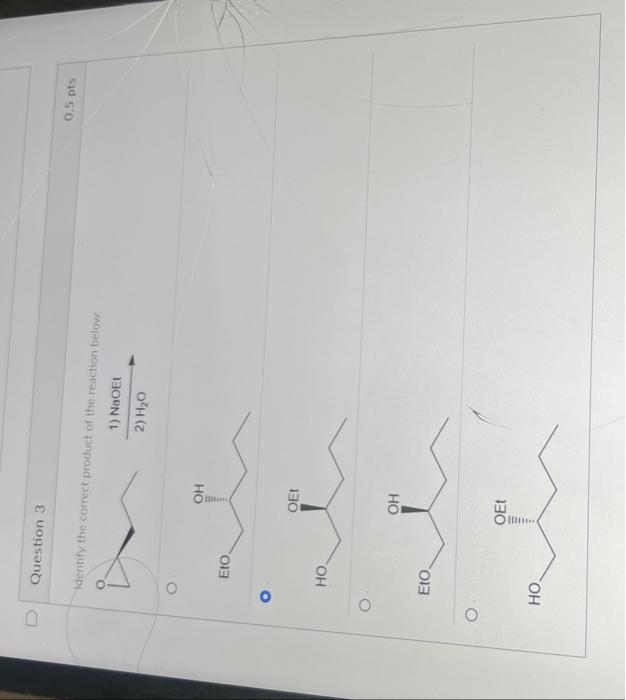 Solved Identify the correct product of the reaction below: | Chegg.com