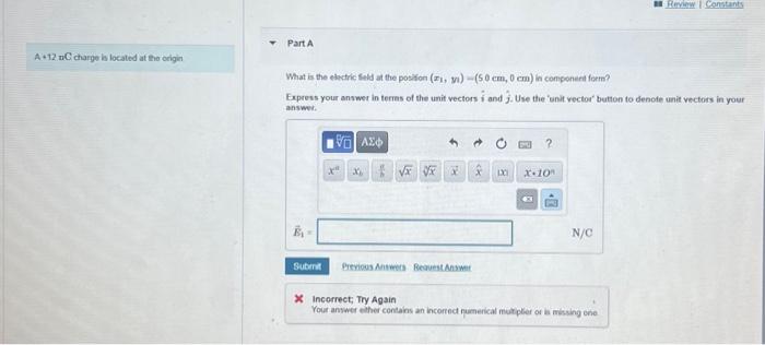 Solved A + 12nC charge is located at the origin What is the | Chegg.com