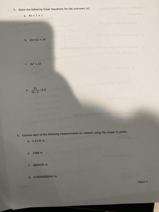 Solved Chemistry 101 - Problem Solving Handout 1 Name: 1. | Chegg.com