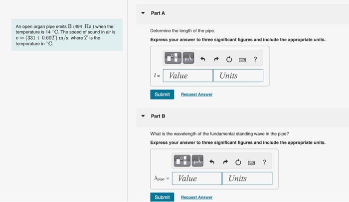 Solved An open organ pipe emits B (494 Hz ) when the | Chegg.com
