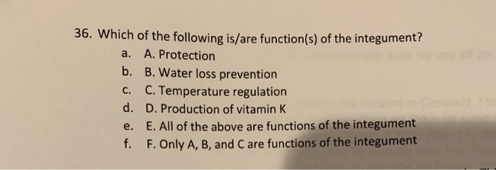 Solved a. 36. Which of the following is/are function(s) of | Chegg.com