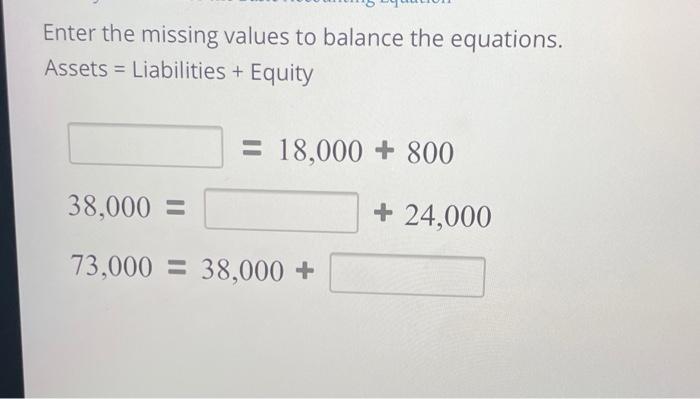 Solved Enter the missing values to balance the equations. | Chegg.com