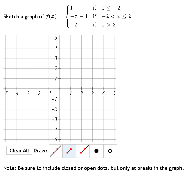 Sketch a graph of f(x)={1 if x≤-2-x-1 if -22NLEaI MLL | Chegg.com