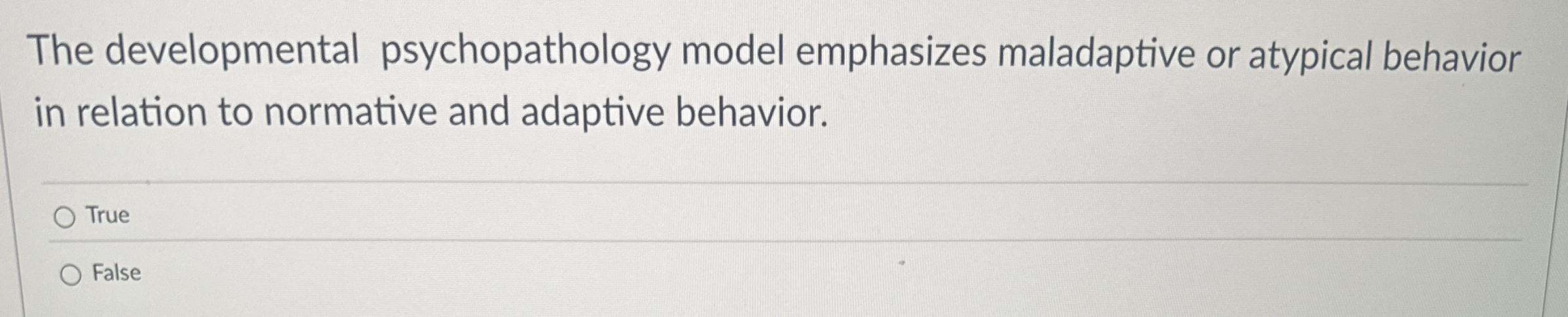 Solved The developmental psychopathology model emphasizes | Chegg.com