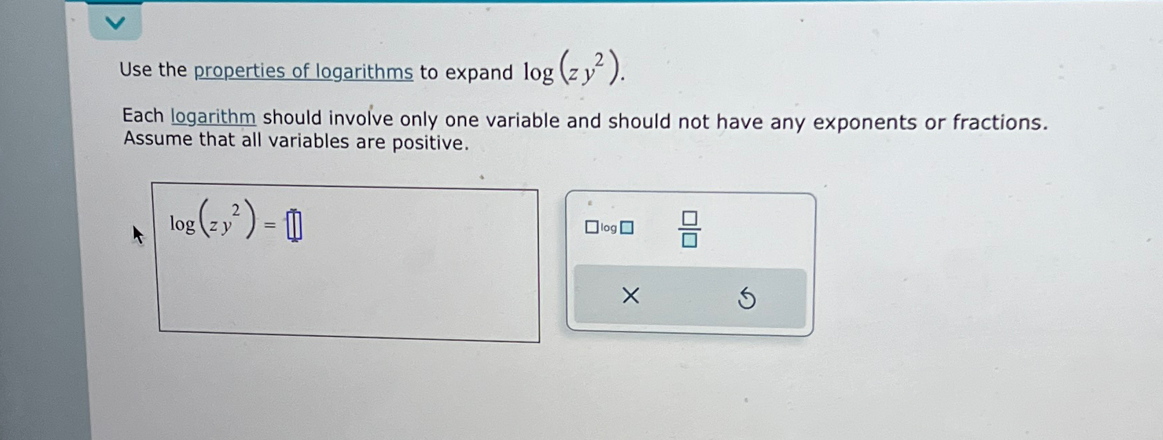Solved Use the properties of logarithms to expand | Chegg.com