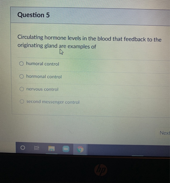 Solved Question 5 Circulating hormone levels in the blood | Chegg.com