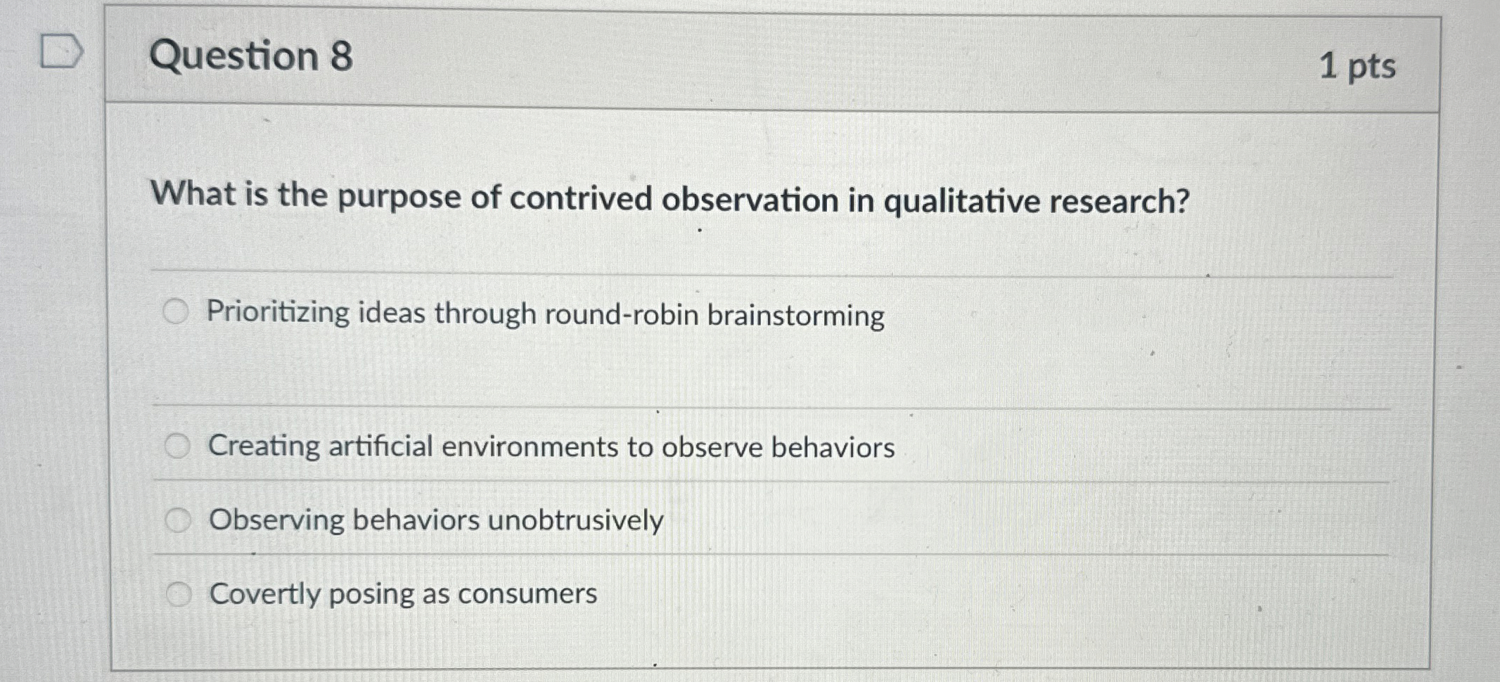 Solved Question 8What is the purpose of contrived | Chegg.com