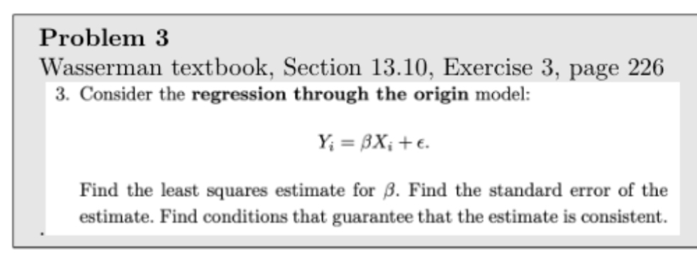 Solved Problem 3Wasserman textbook, Section 13.10, ﻿Exercise | Chegg.com