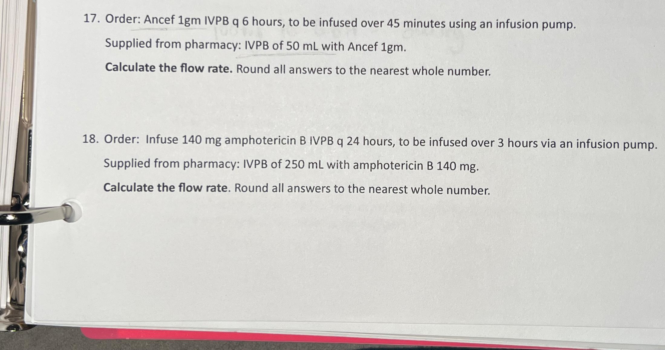 Solved Order: Ancef 1gm ﻿IVPB q 6 ﻿hours, to be infused over | Chegg.com