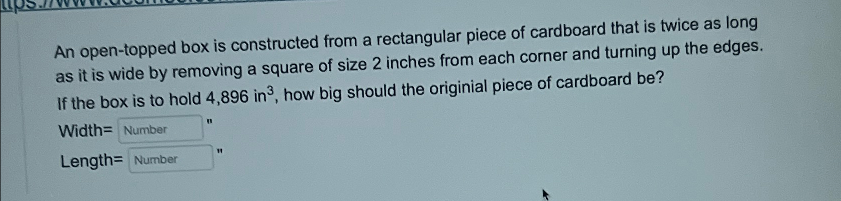 Solved An open-topped box is constructed from a rectangular | Chegg.com