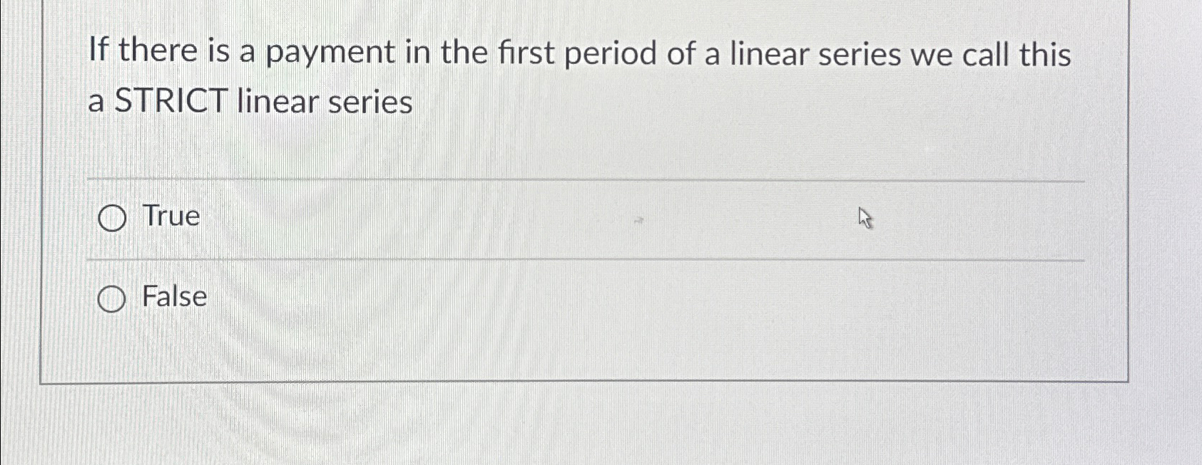 Solved If there is a payment in the first period of a linear | Chegg.com