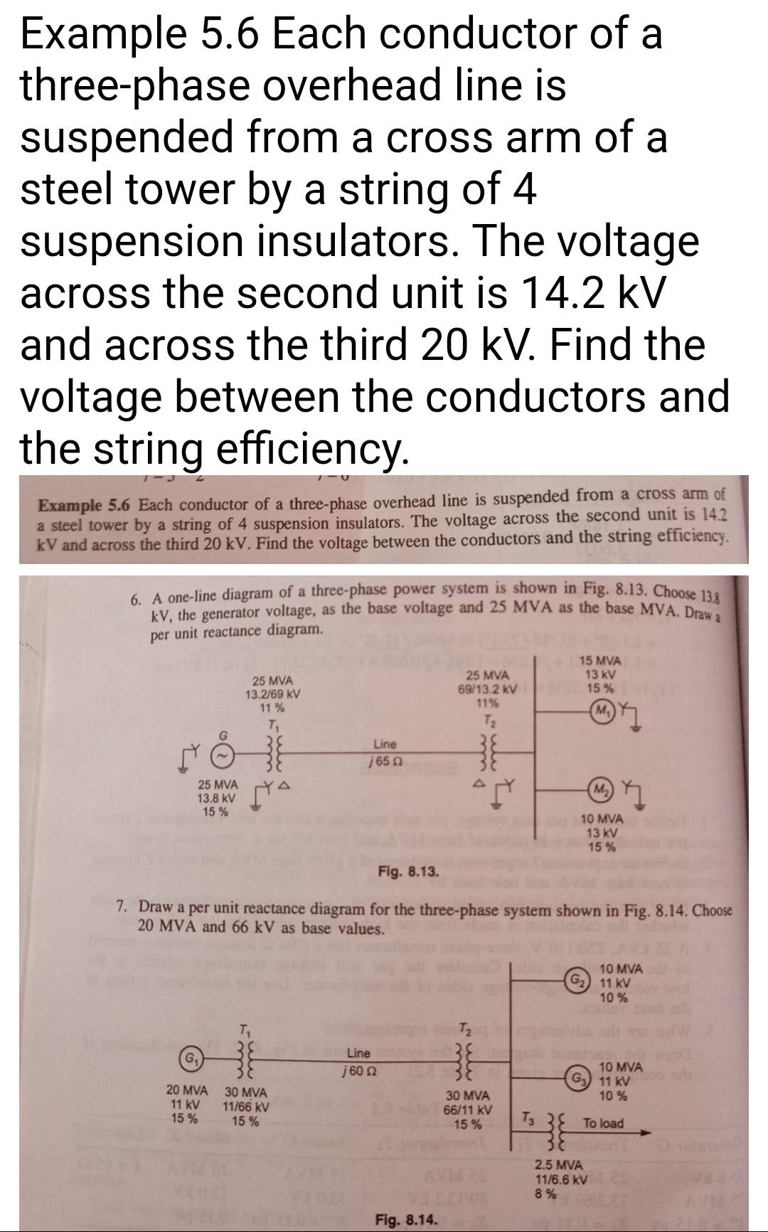 Solved Example 5.6 Each conductor of a three-phase overhead | Chegg.com