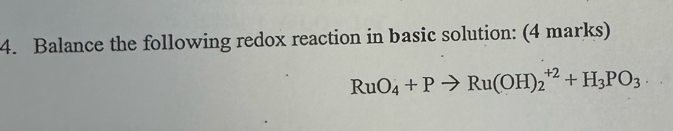 Balance the following redox reaction in basic | Chegg.com
